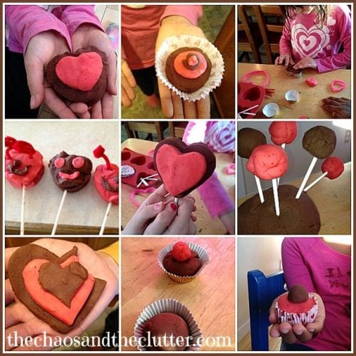 Valentine's Chocolate and Strawberry Playdough
