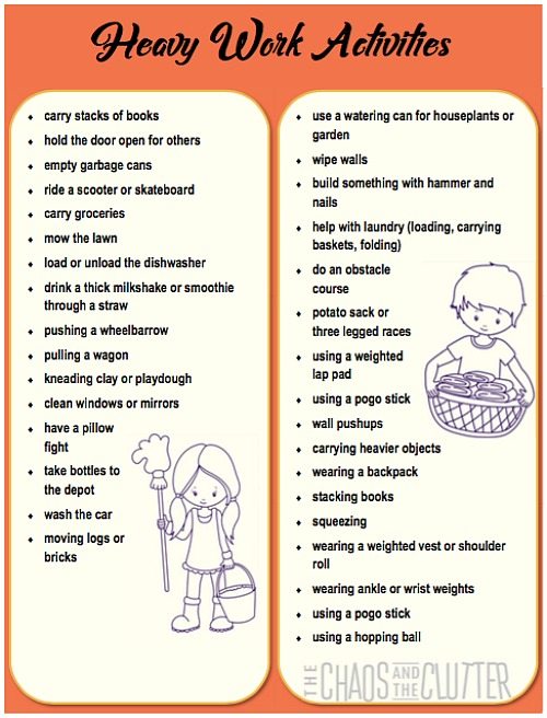 Heavy Work Activity Printables The Chaos And The Clutter Heavy Work Activity Printables The Chaos And The Clutter