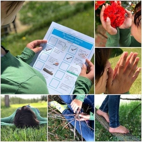 Outdoor Sensory Scavenger Hunt for Kids