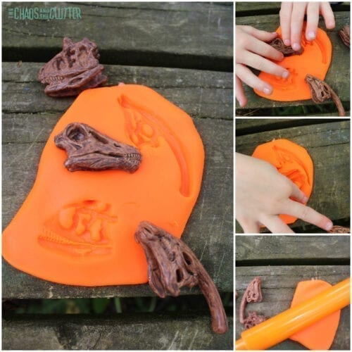 Dinosaur Fossils in Playdough