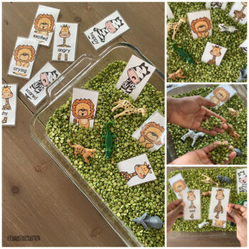 Jungle Sensory Bin with Printable Feelings Cards